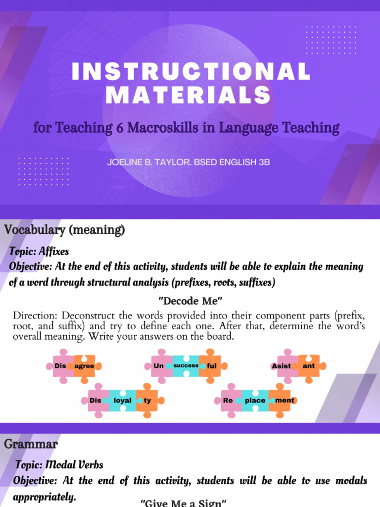 Instructional Materials | PDF