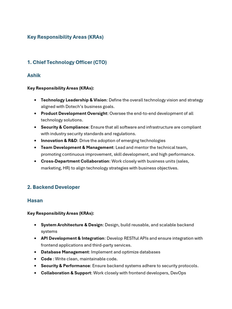 KRA for employees | PDF | Systems Engineering | Information Technology Management