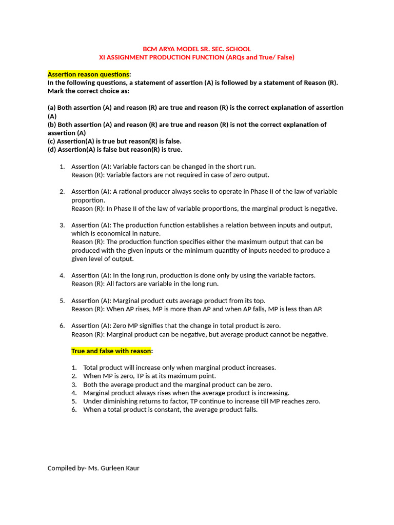 Prod Assignment Xi Arqs Pdf 7357