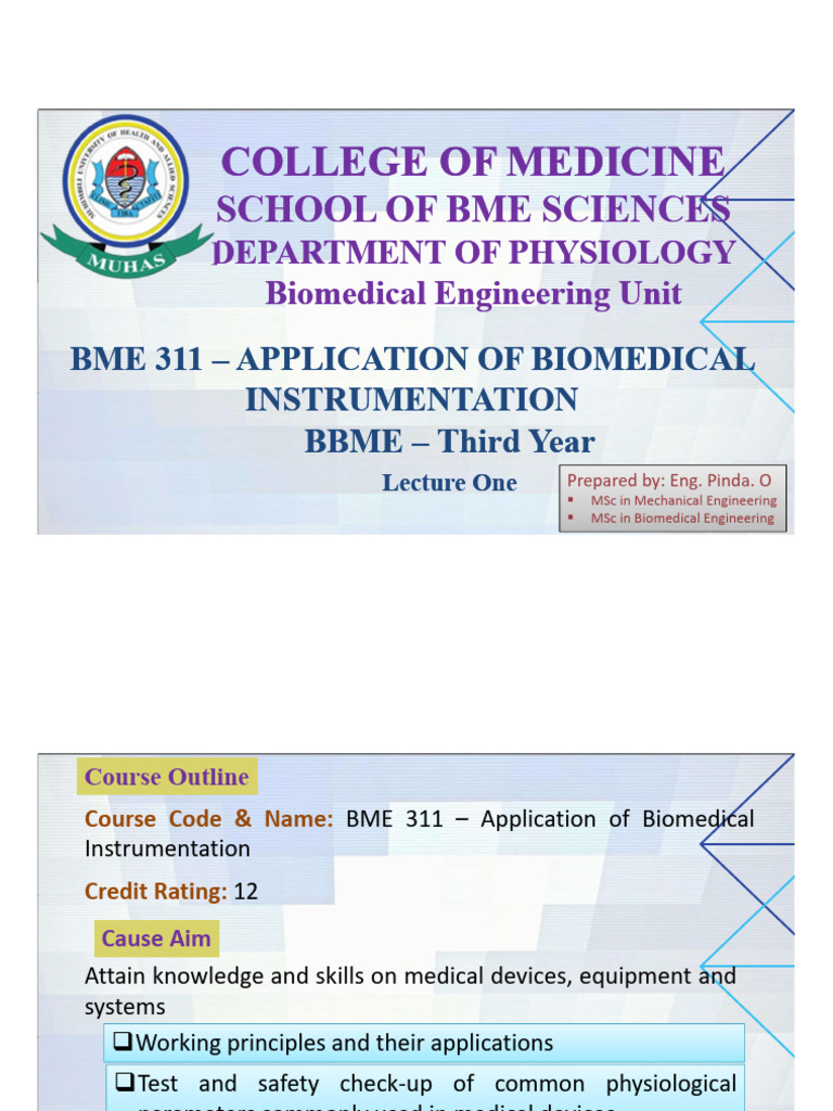 Biomedical Instrumentation Course | PDF | Electronics | Biomedical ...
