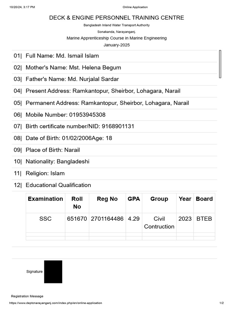 Online Application | PDF