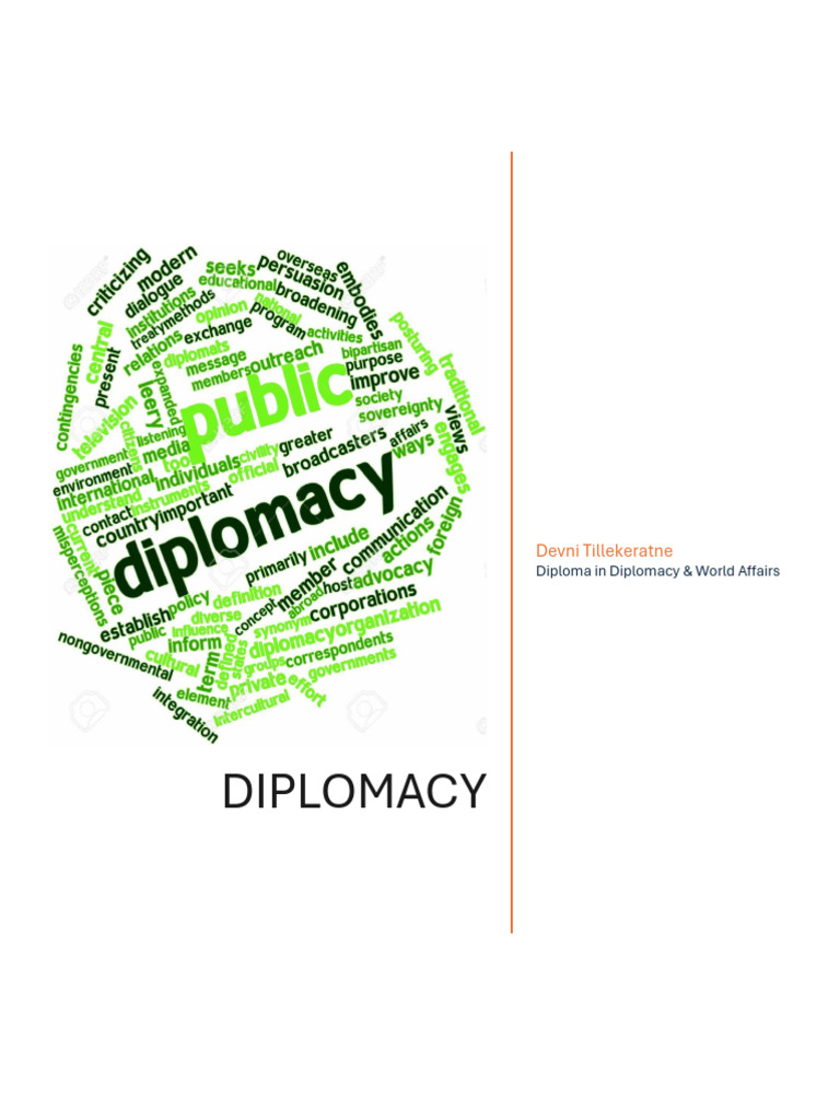 Diplomacy | PDF | Diplomacy | Diplomatic Mission