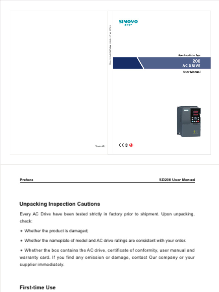 Manual of sd200 Open Loop Vector Control VFD | PDF | Electronic Engineering | Electronics