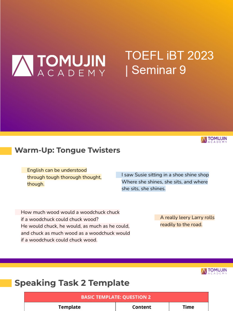 TOEFL Seminar (7.19) | PDF | Language Arts & Discipline | Foreign ...