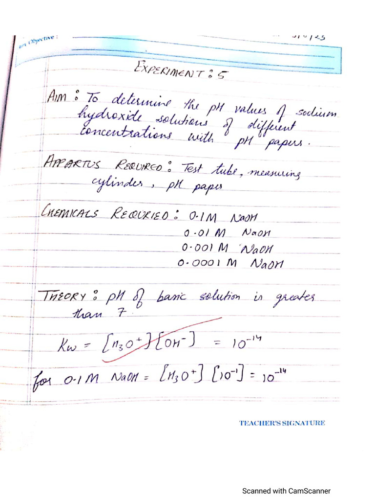 PH of NaOH of Different Concentration Expt 4 | PDF