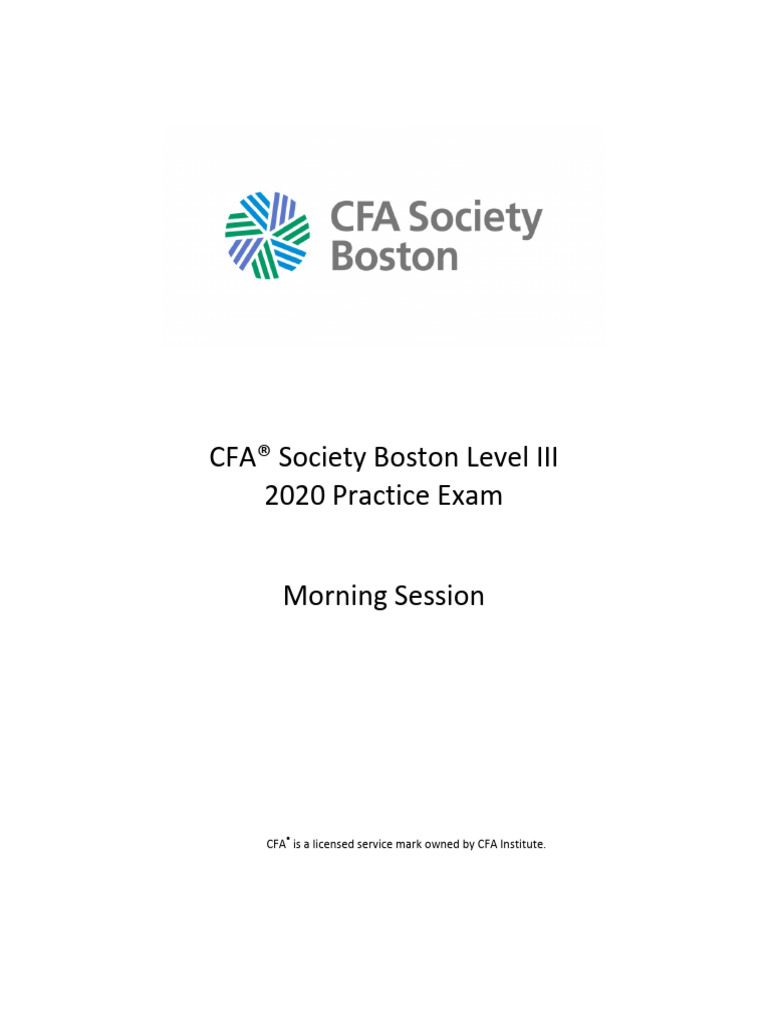 CFA Boston Level III 2020 Practice Exam | PDF | Bonds (Finance) | Investing