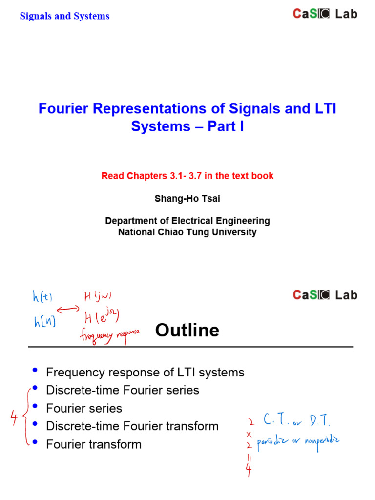 Ch3 - Fourier Representation For Signals and LTI Systems - Part I Four Fourier Representations ...