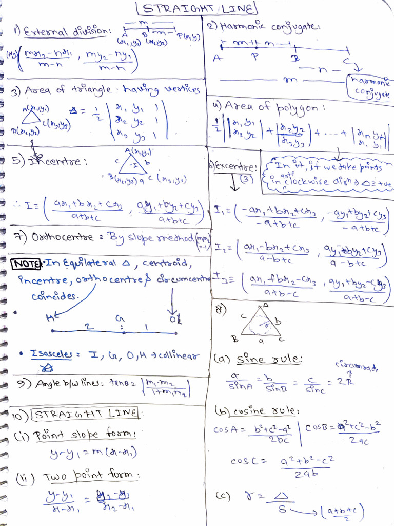 Coordinate Geometry Short Notes | PDF
