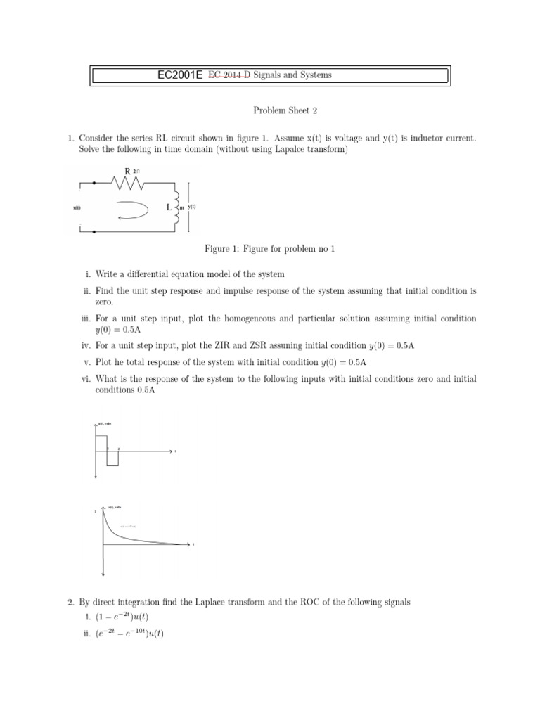 Pset 2 | PDF | Laplace Transform | Mathematical Physics