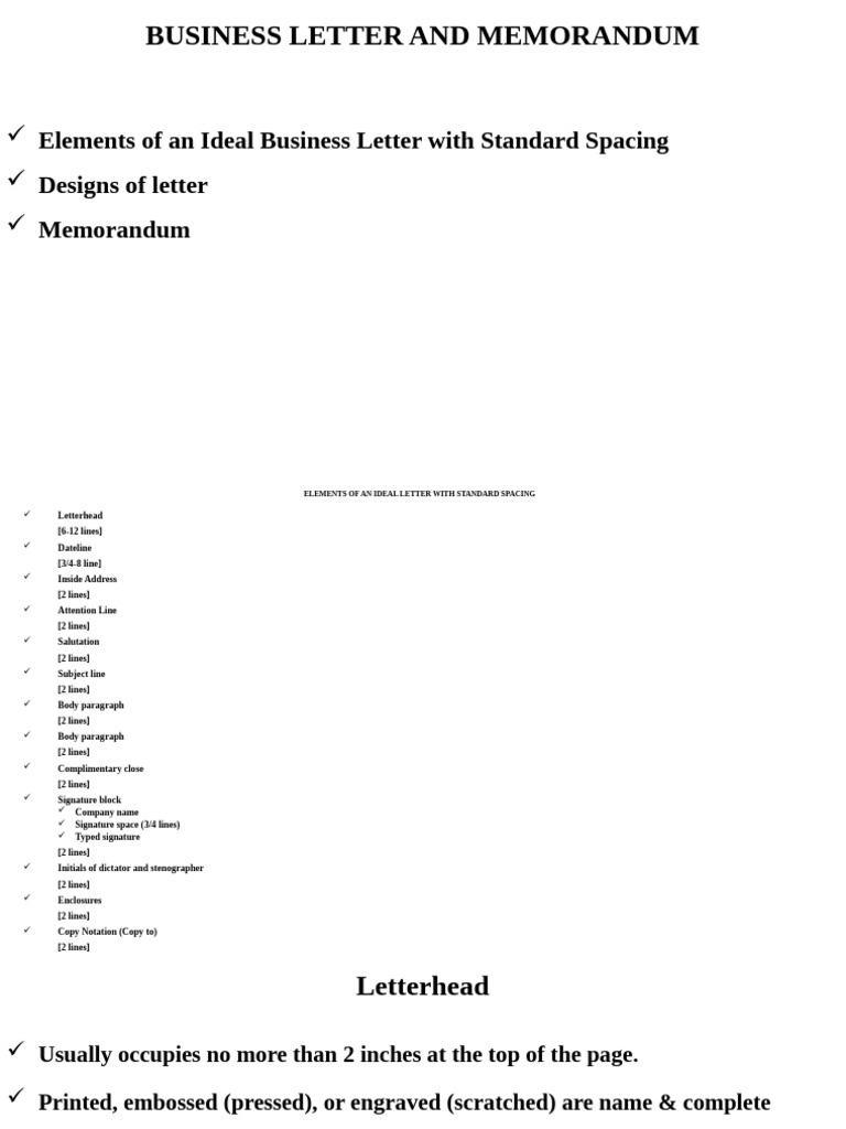Bus 3 B Letter Memo | PDF | Written Communication