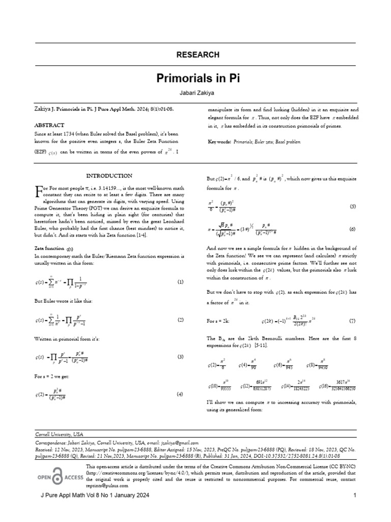 Primorials-In-Pi 240408 175350 | PDF | Pi | Prime Number