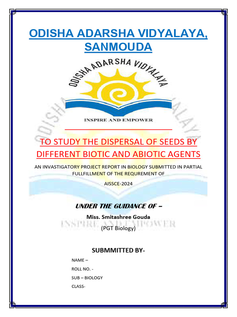 Biology Project-Cover Pages | PDF