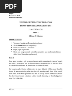 UNEB 2024 Mathematics Paper 1 Exam | PDF