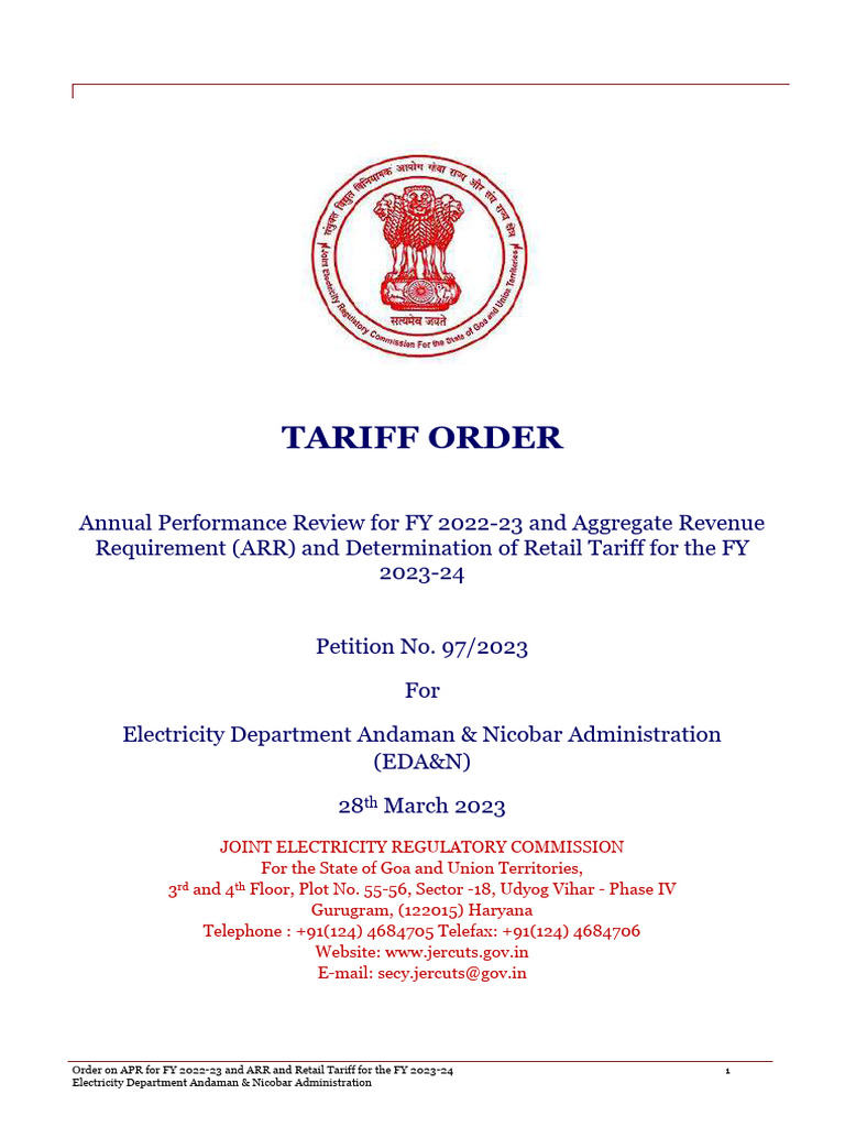 APR and Tariff Order FY 2022-24 | PDF | Computers
