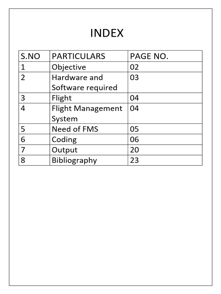 Comp Project Index and Obj | PDF | Business | Technology & Engineering
