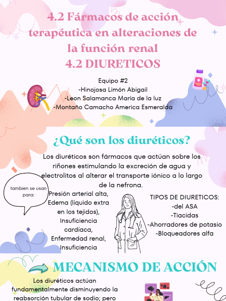 Diuréticos: Tipos y Mecanismos de Acción | PDF | Potasio | Química