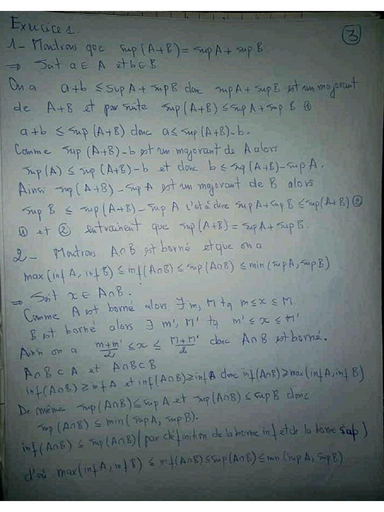 Corection Examen Analyse 1 | PDF