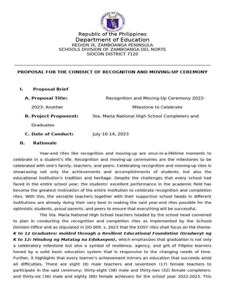 Proposal On Face-To-Face Grad 2022 | PDF