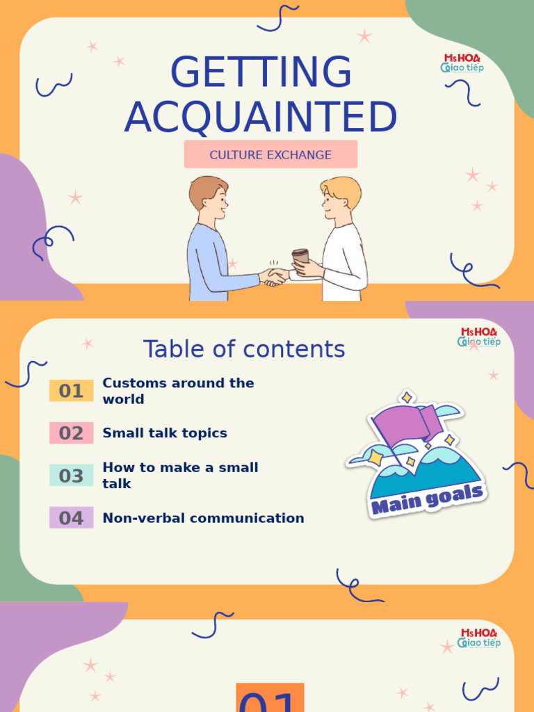 Culture Exchange 1 - Getting Acquainted | PDF | Nonverbal Communication | Communication