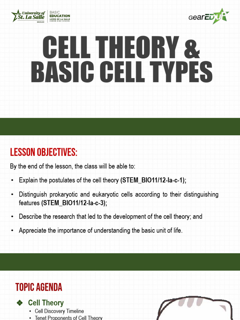 Bio1 - Topic1 - Cell Theory and Basic Cell Types - pptx-2 | PDF | Prokaryote | Cell (Biology)