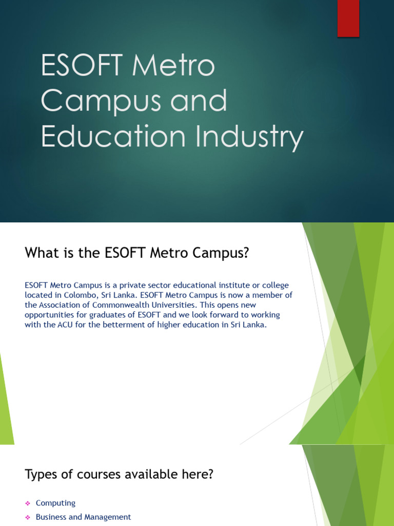 ESOFT Metro Campus and Education Industry | PDF | Career & Growth