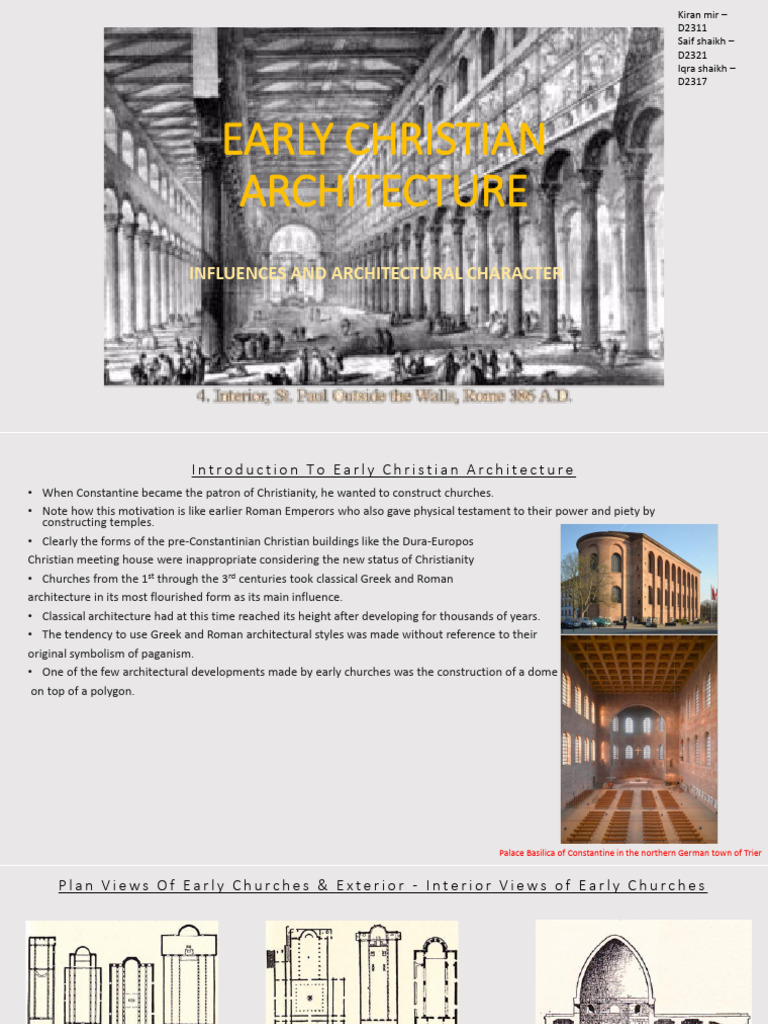 Early Christian Architecture | PDF | Dome | Church (Building)