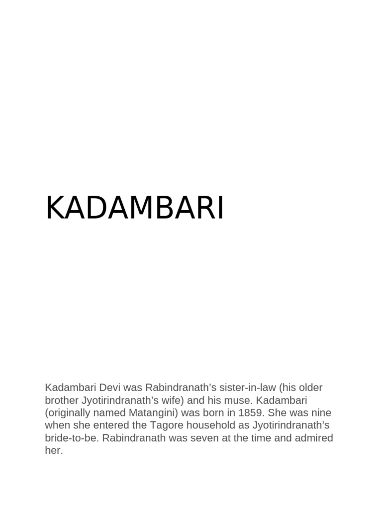 KADAMBARI | PDF | Rabindranath Tagore