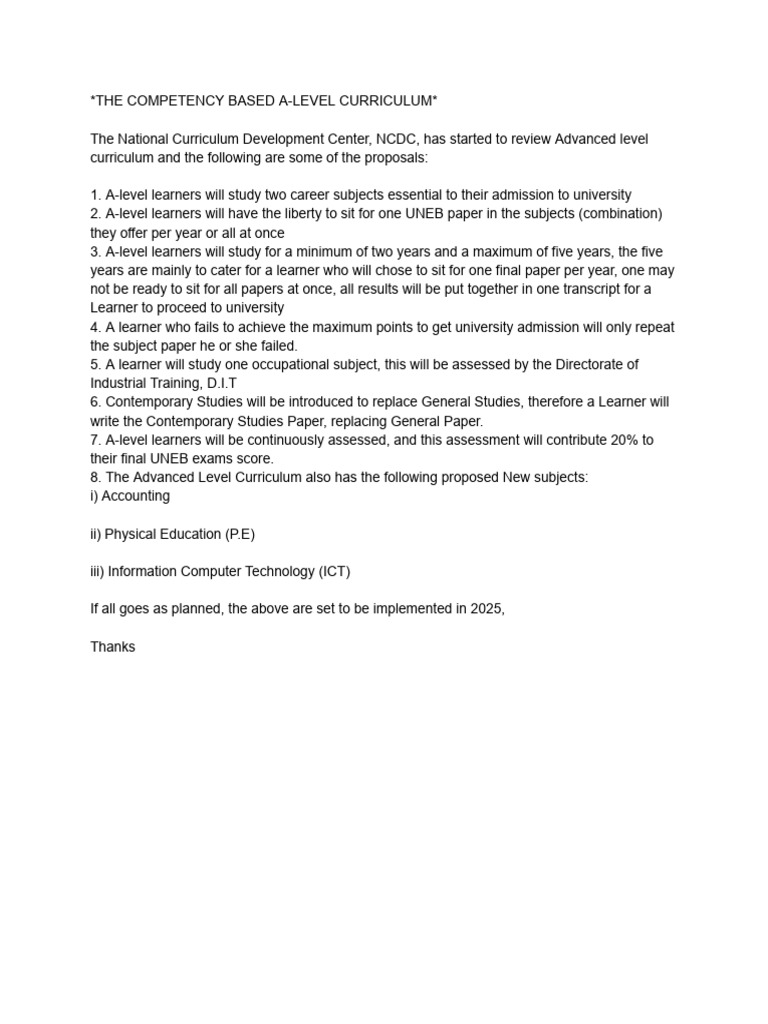 A Level New Curriculum | PDF