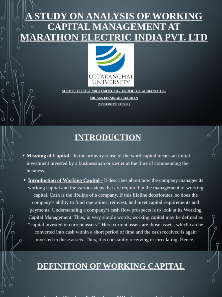 Working Capital Analysis at Marathon Electric | PDF | Working Capital ...