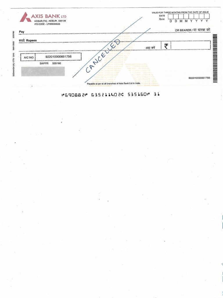 Cancelled Cheque | PDF
