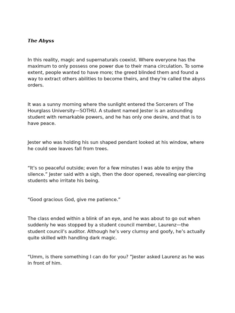 The Abyss | PDF | Religion & Spirituality