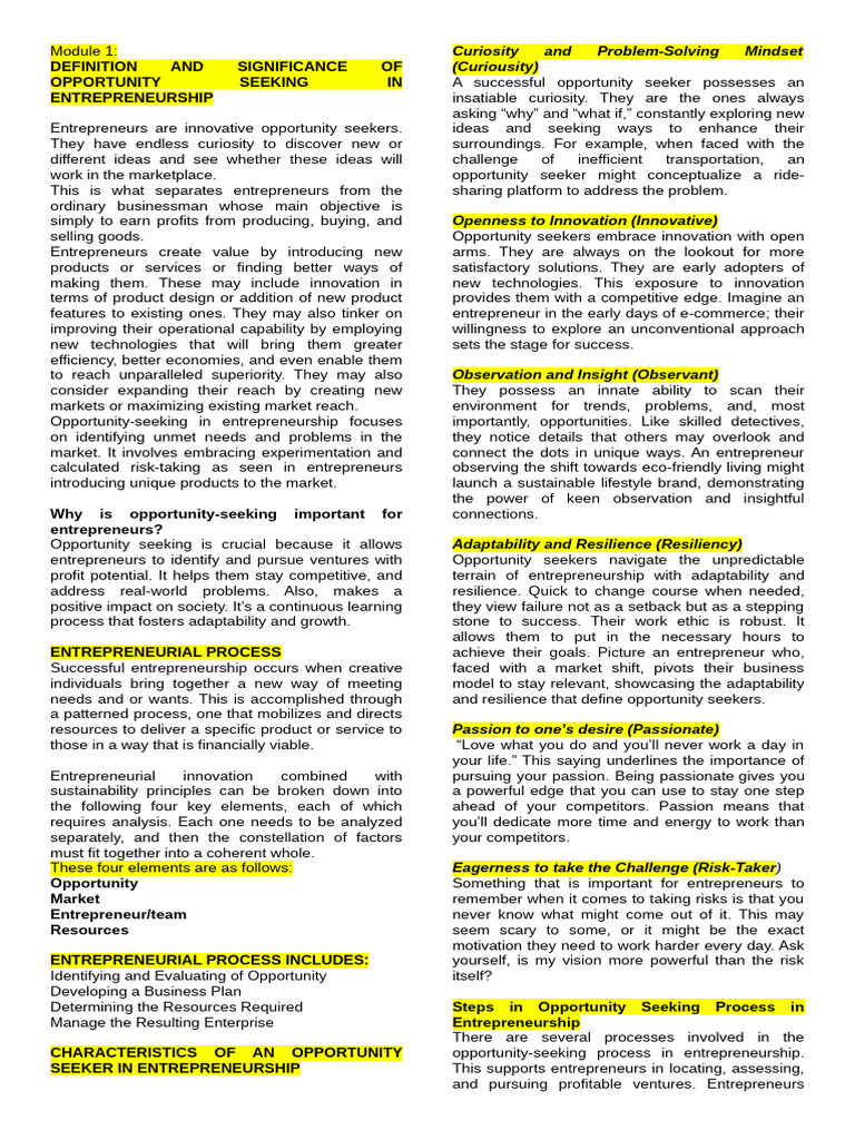 OS module 1-3 | PDF | Entrepreneurship | Brainstorming