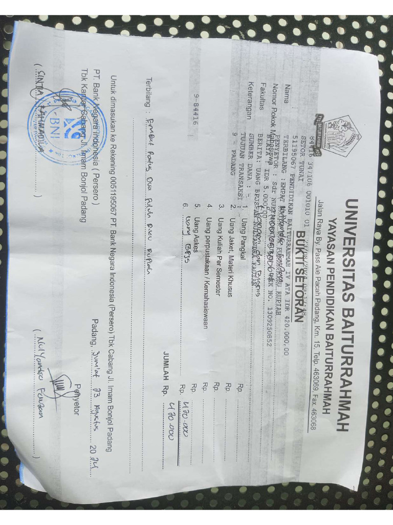 Bukti Pembayaran BPJS Nulyandra Fauzan | PDF