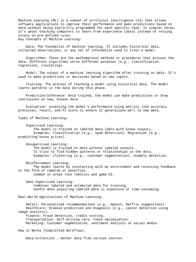 Machine Learning (ML) Is A Subset o | PDF | Machine Learning | Information Science