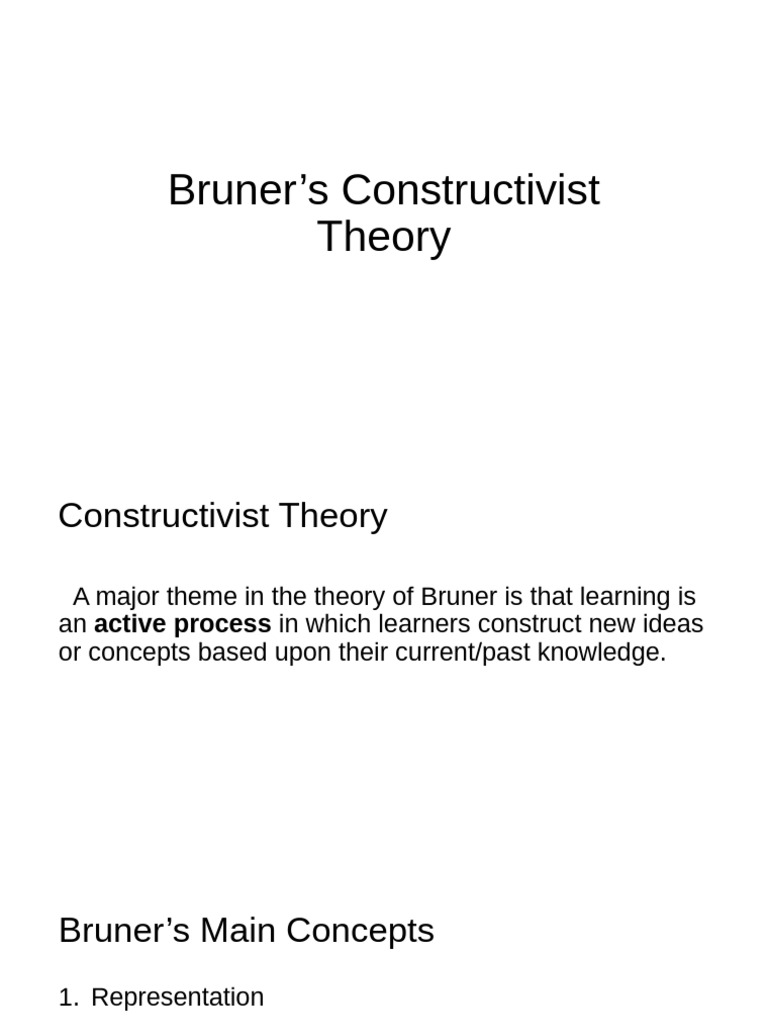 Bruner's Learning Theory Essentials | PDF | Learning | Constructivism (Philosophy Of Education)