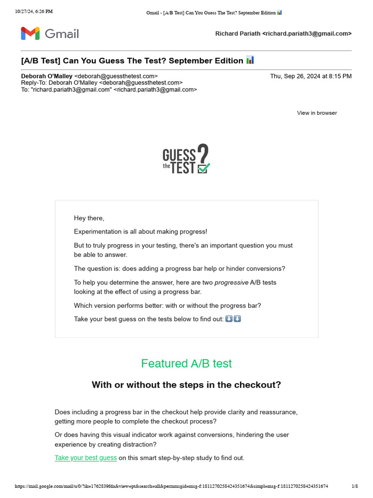 Gmail - (A - B Test) Can You Guess The Test - September Edition ? | PDF ...
