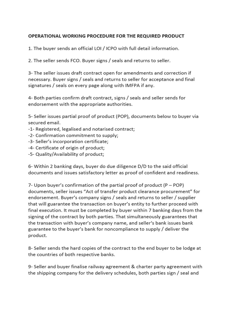 Sco Wording. | PDF | Procurement | Letter Of Credit