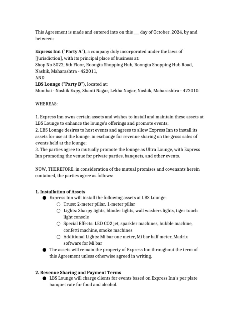 Updated Asset Installation Agreement | PDF | Indemnity | Legal Liability
