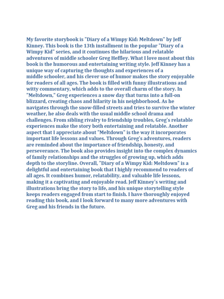 What Is Your Favorite Story Book | PDF