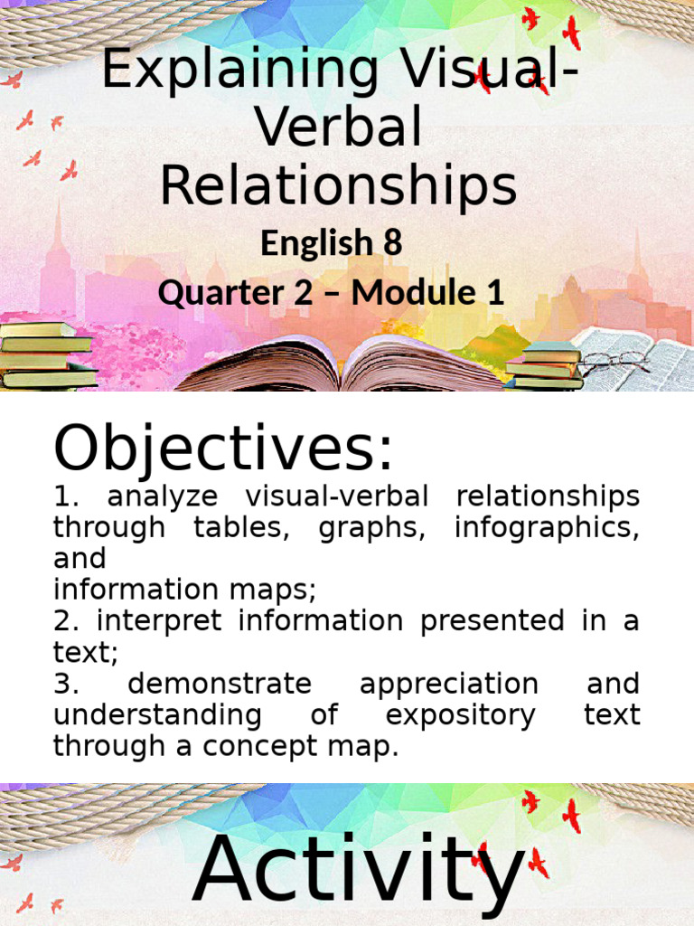 ENG8Q2M1 Visual Verbal Relationships | PDF | Chart | Infographics