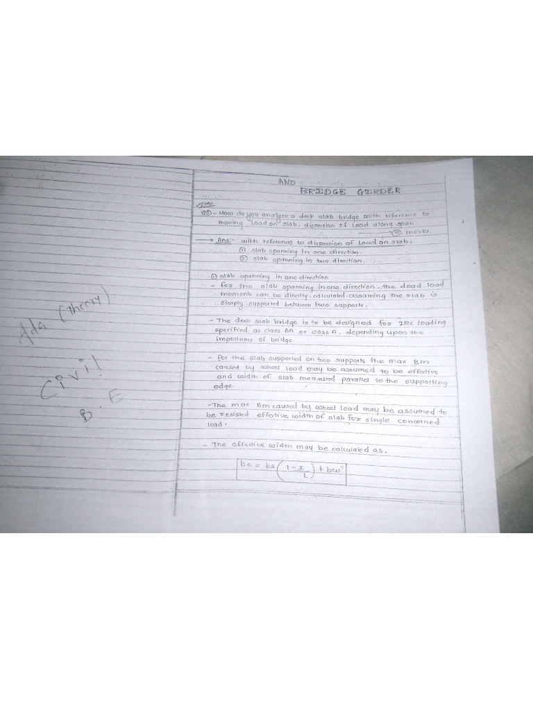 Notes Bridge Girder Part 1 | PDF