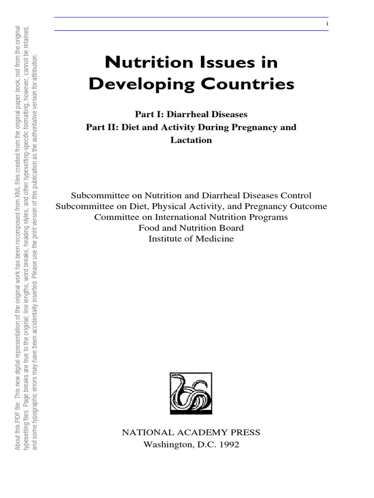 Nutrition Issues in Developing Countries | PDF