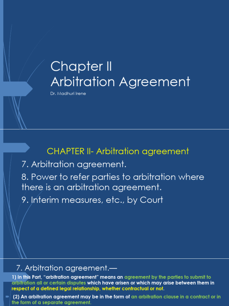 Arbitral Agreement - UNIT - 3 | PDF | Arbitration | Arbitration Clause