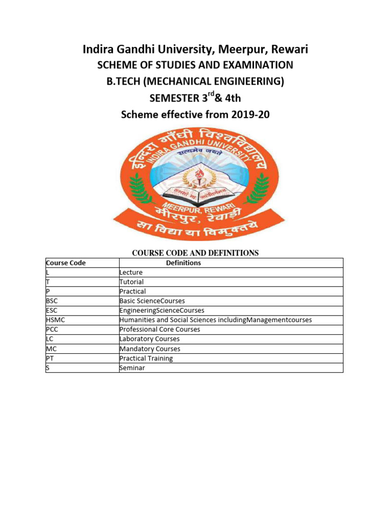 B.Tech Mechanical Engineering 3rd Sem Syllabus | PDF | Fluid Dynamics ...
