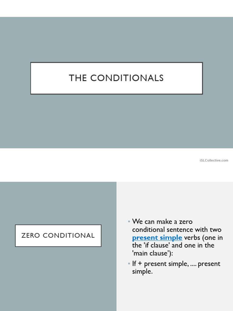 Zero, First and Second Conditional | PDF | Clause | Semantic Units