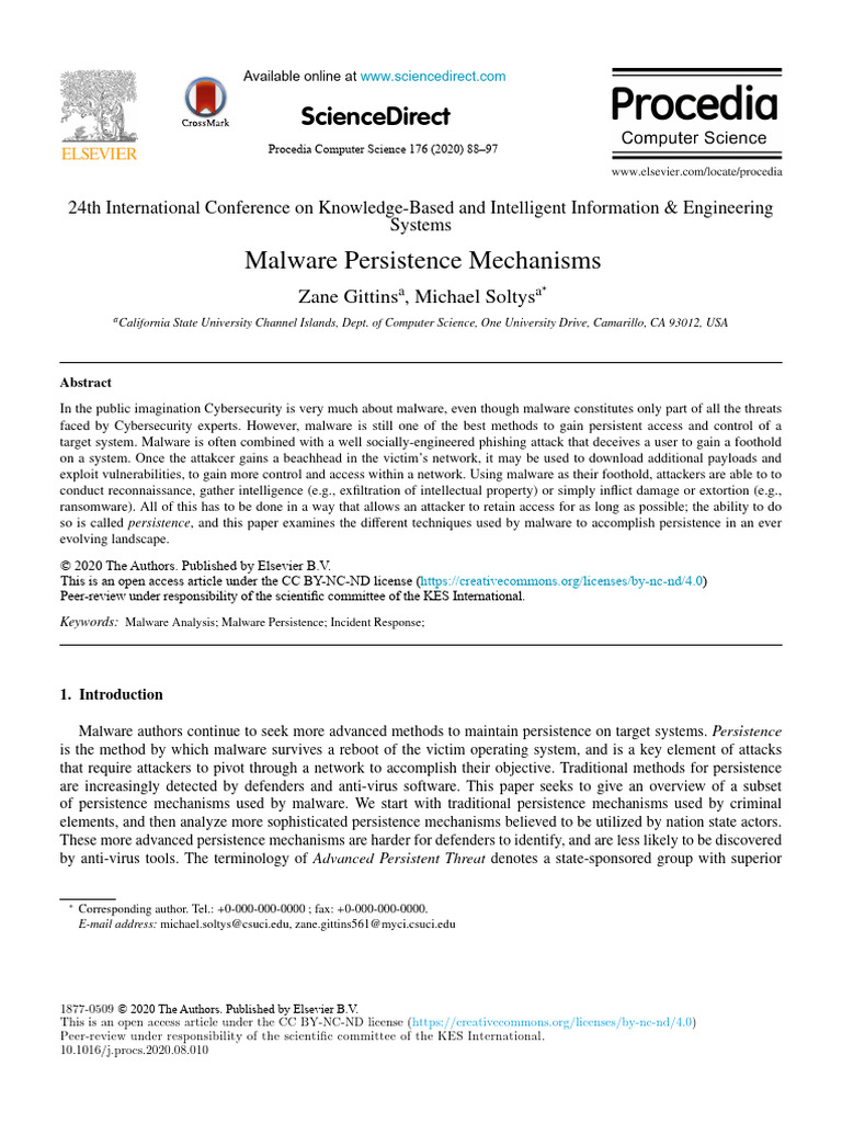 Malware Persistence Techniques | PDF | Component Object Model | Windows Registry