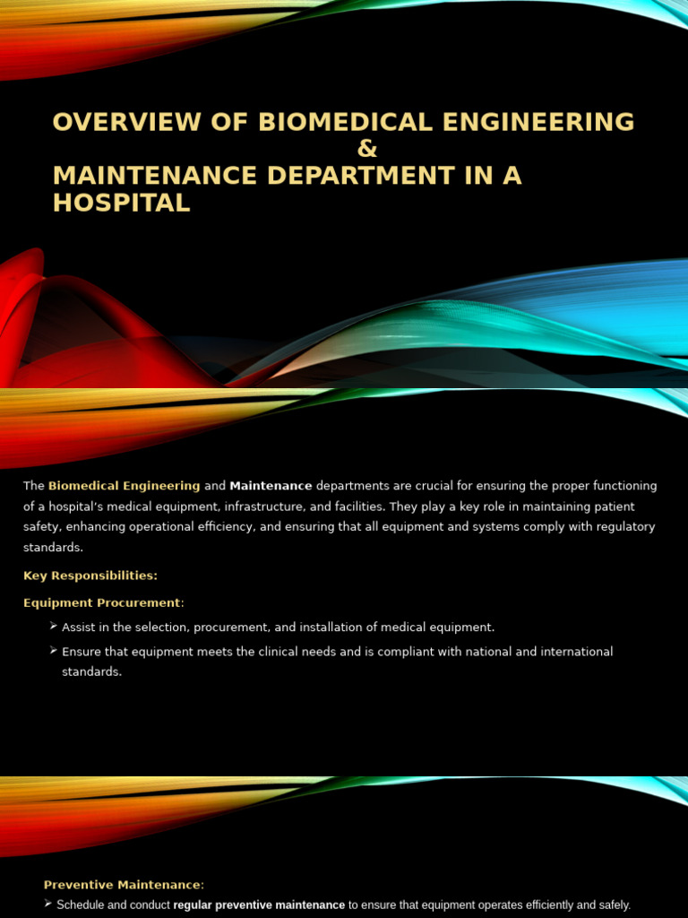 Overview - Biomedical Engineering and Maintenance Department | PDF ...