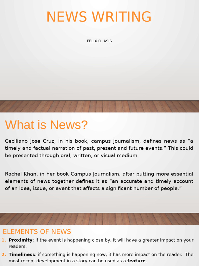 News Writing PPT 2024 | PDF | News