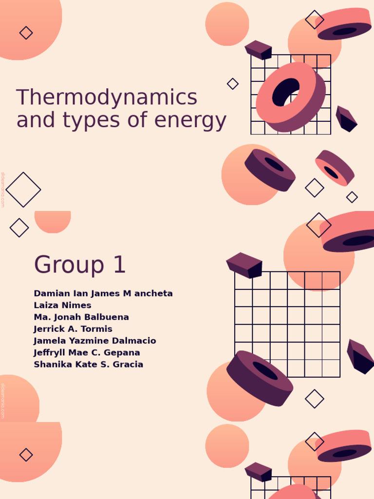 Thermodynamics and Types of Energy Gen Bio Group1 | PDF | Entropy ...