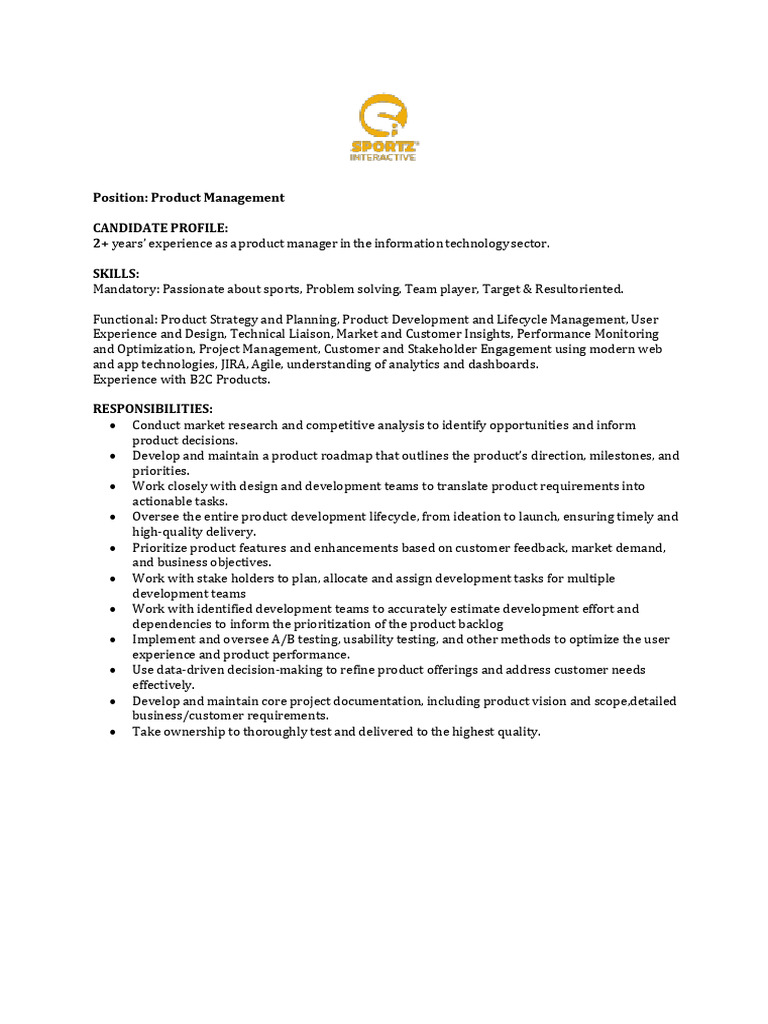 ISL Product - Job Description | PDF